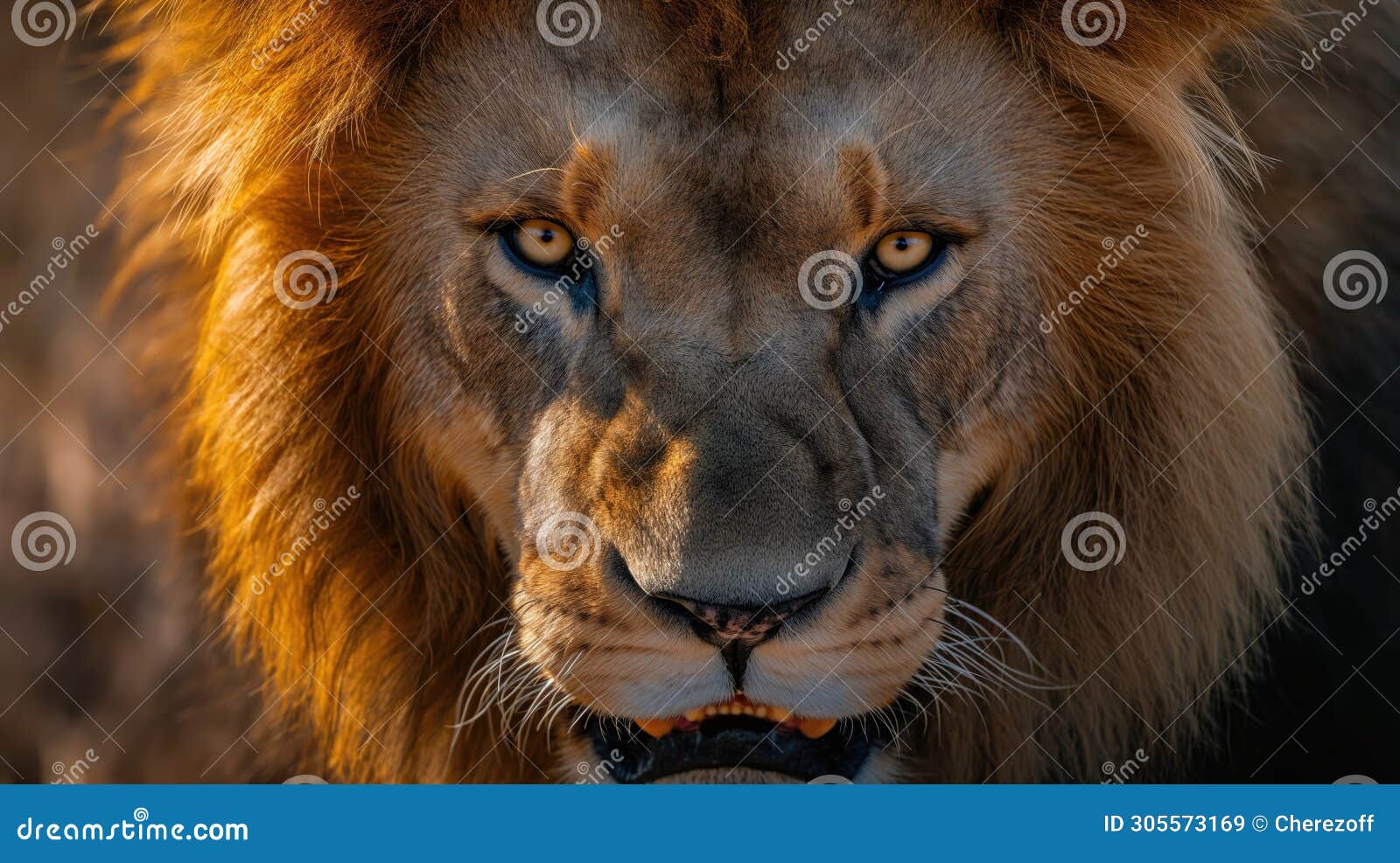 Aggressive Lion Ready To Attack Stock Image - Image of closeup ...