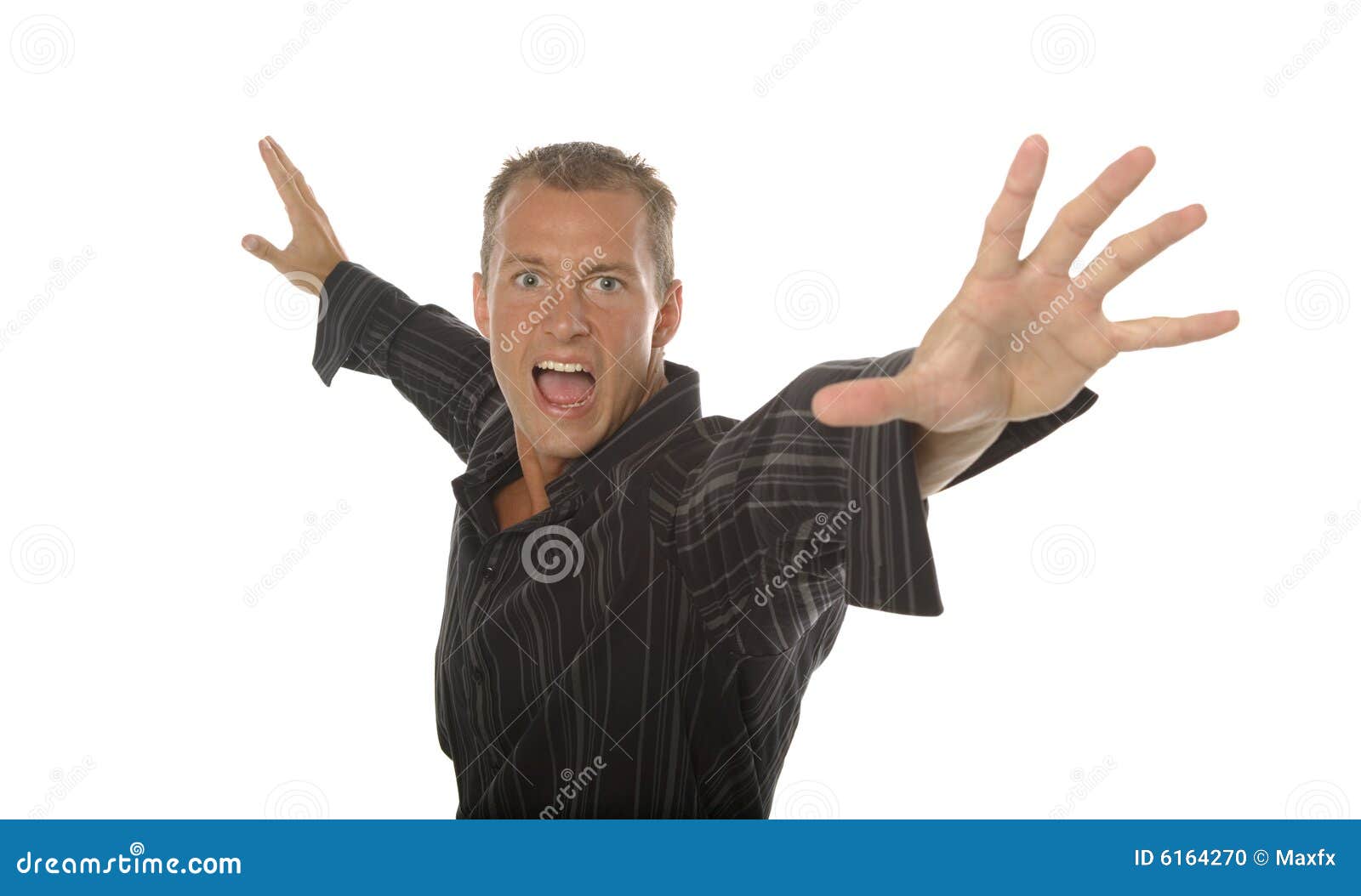 Aggressive man stock photo. Image of scream, white, style - 6164270