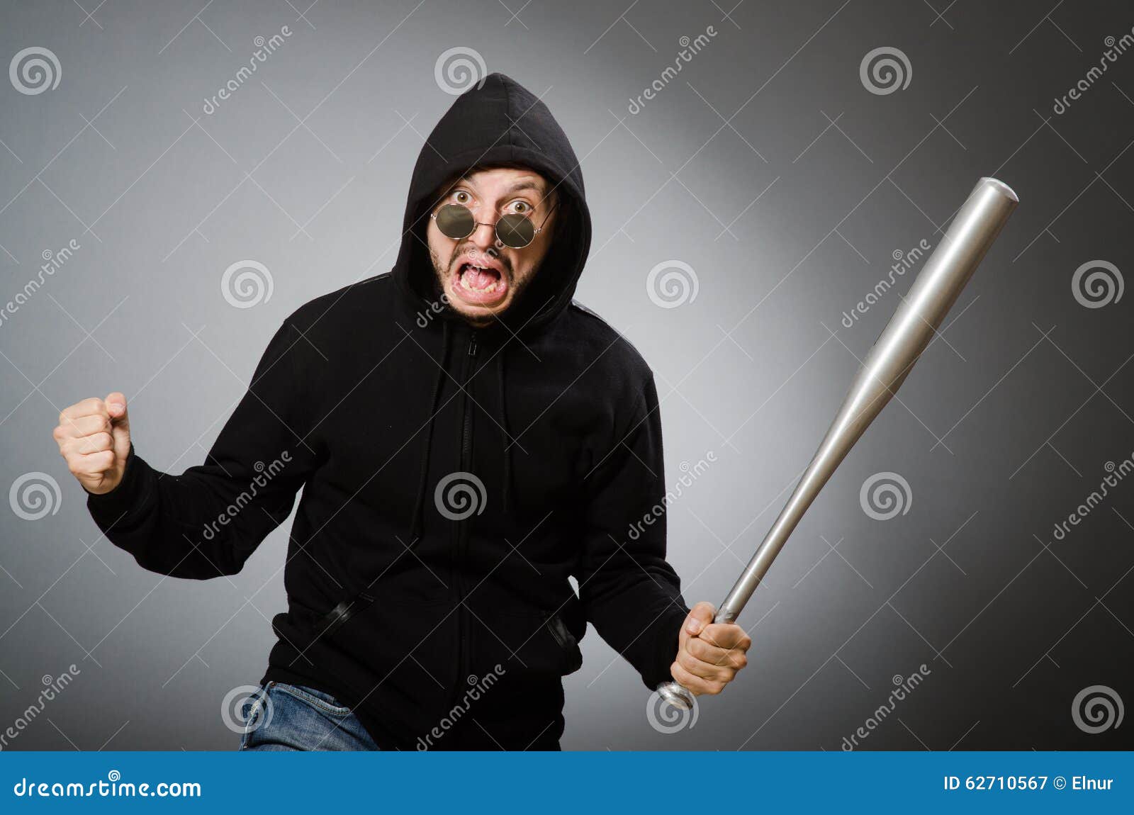 Aggressive Man with Basebal Bat Stock Image - Image of looking, holding ...