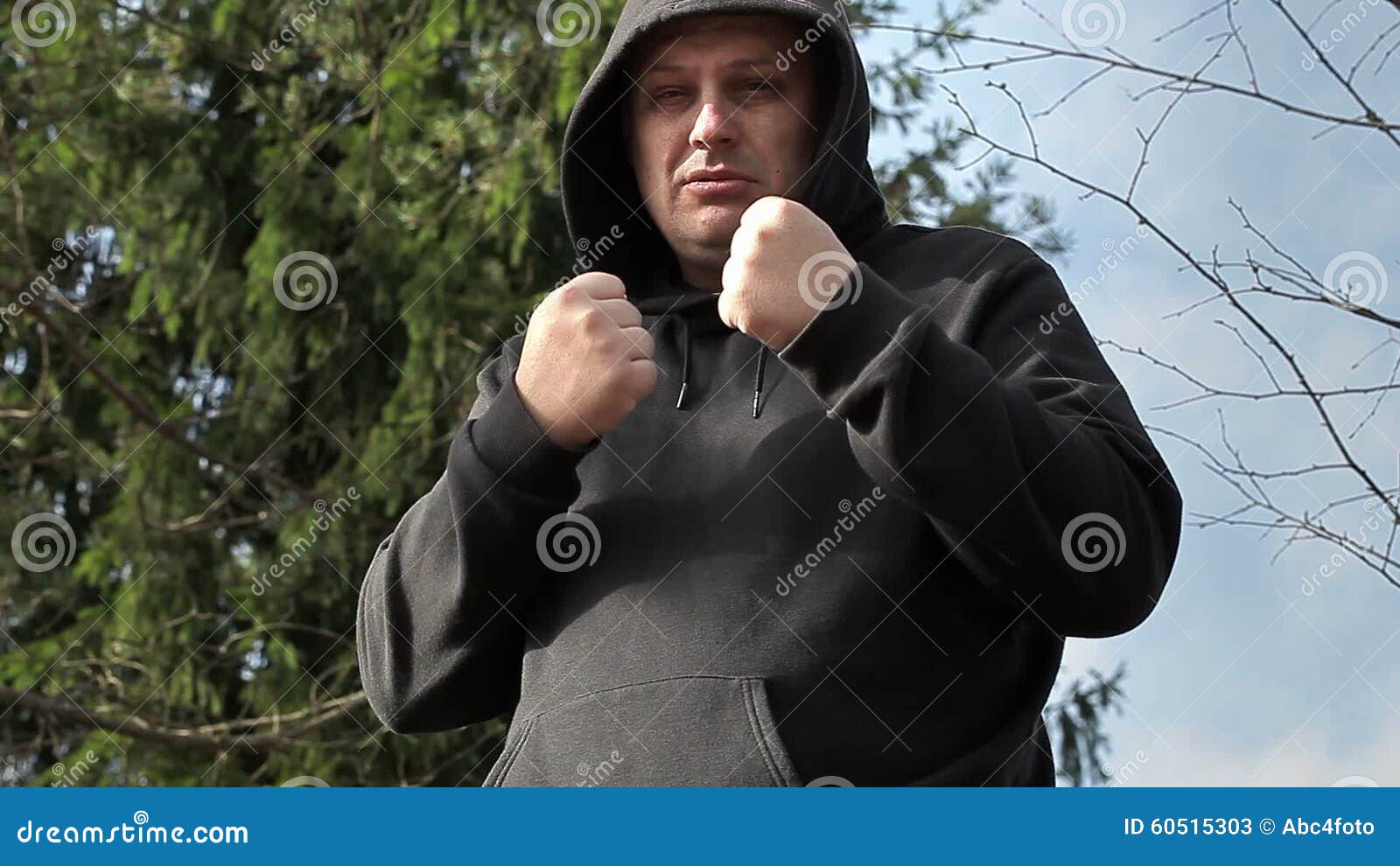 Aggressive Man Calls for Fight Stock Video - Video of violence ...