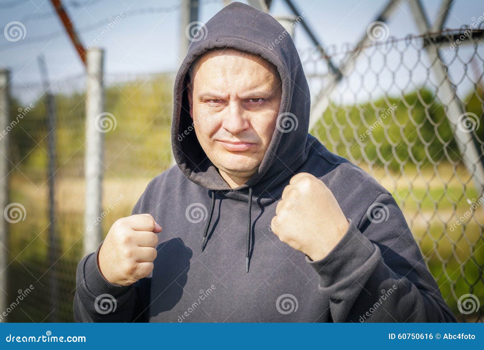 Aggressive Man Calls for Fight Stock Photo - Image of male, danger ...