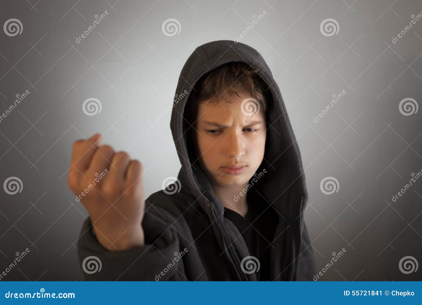 Aggressive Teenager Raising His Hands On Daddy Royalty-Free Stock Image ...
