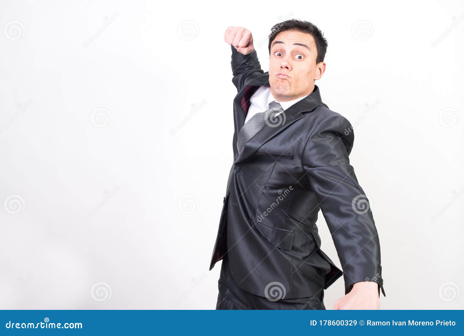 Aggressive man in suit stock image. Image of punch, business - 178600329