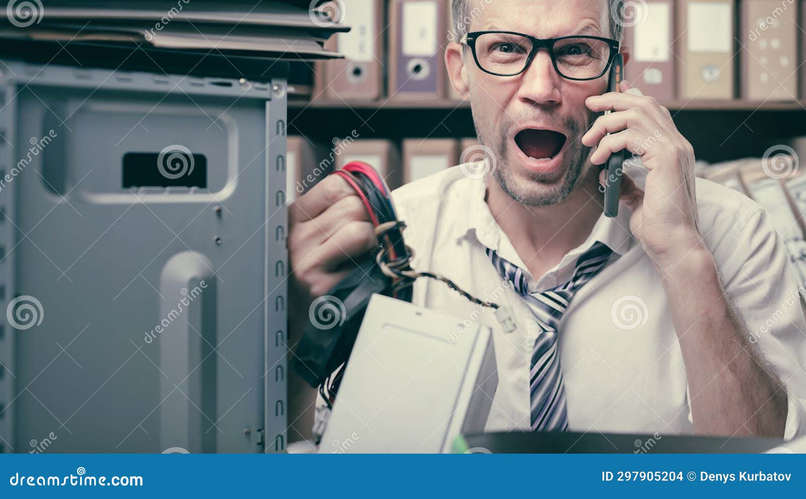 Aggressive office manager stock photo. Image of client - 297905204