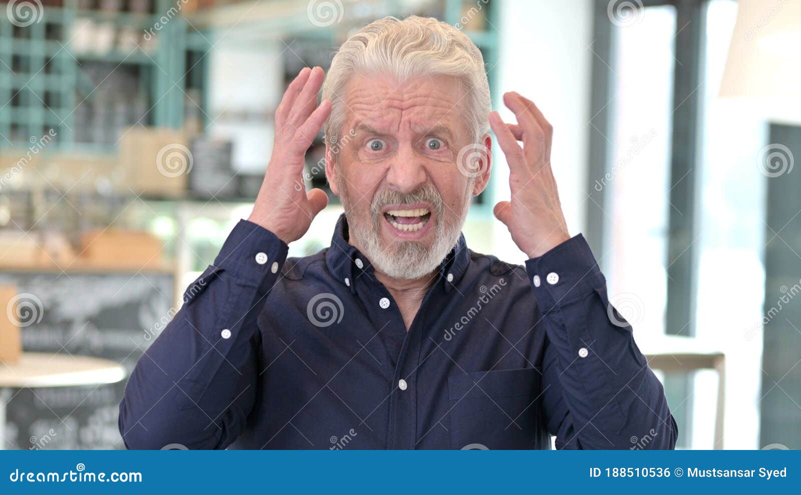 Aggressive Old Man Shouting, Screaming Stock Photo - Image of failure ...