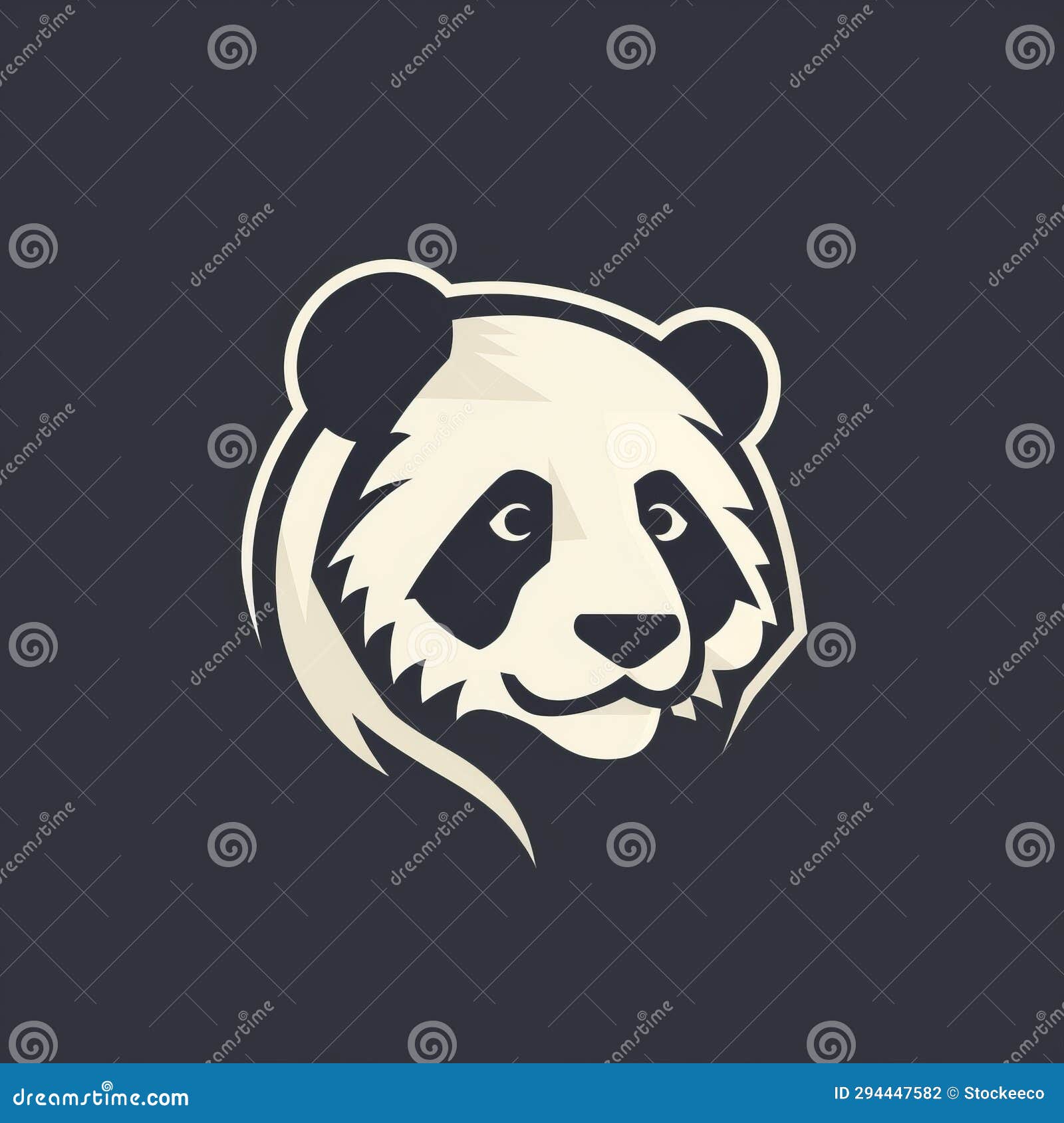 Aggressive Panda Logo Vector Illustration on Dark Background Stock ...