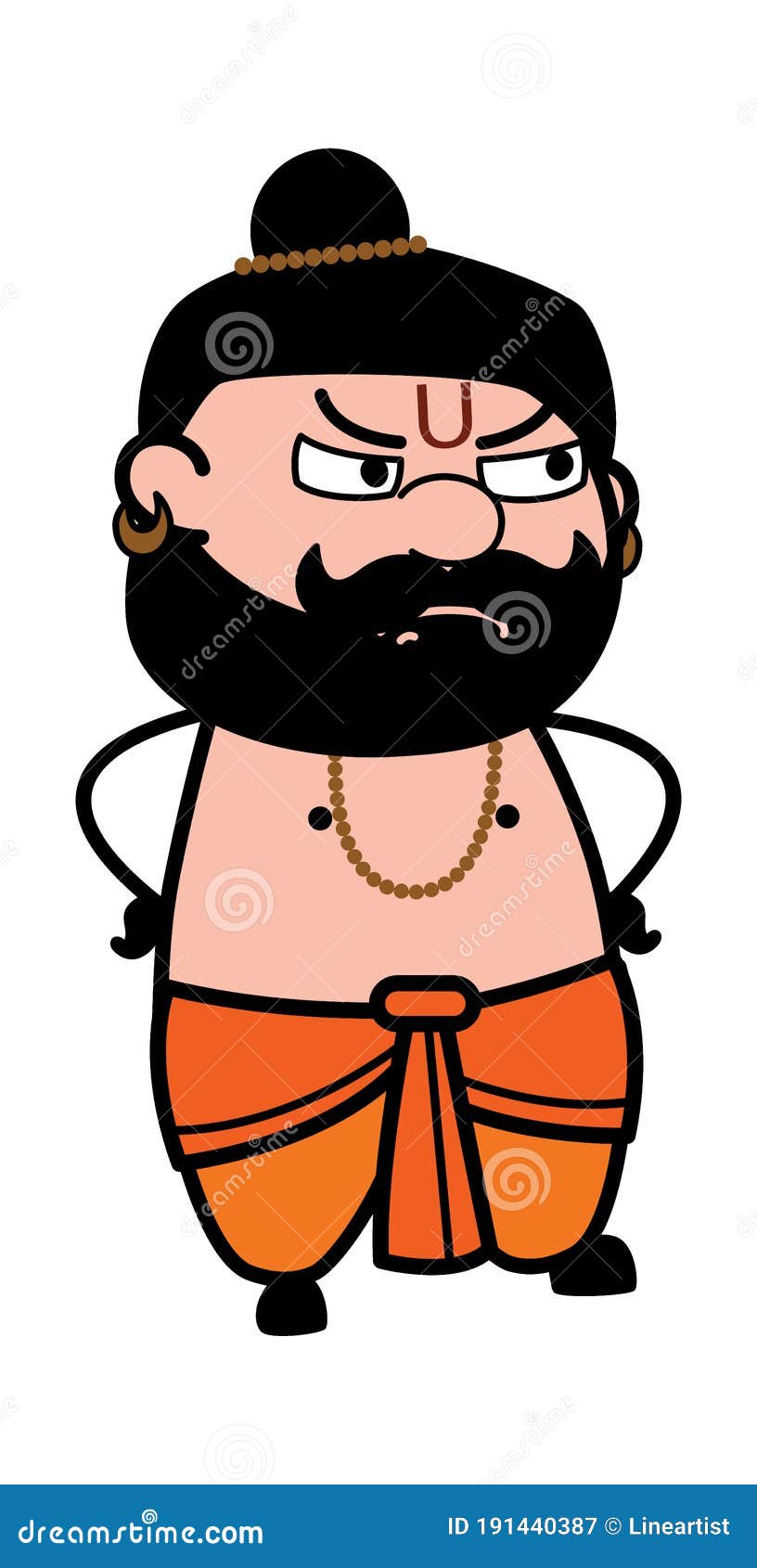 Aggressive Pandit Cartoon stock illustration. Illustration of shout ...