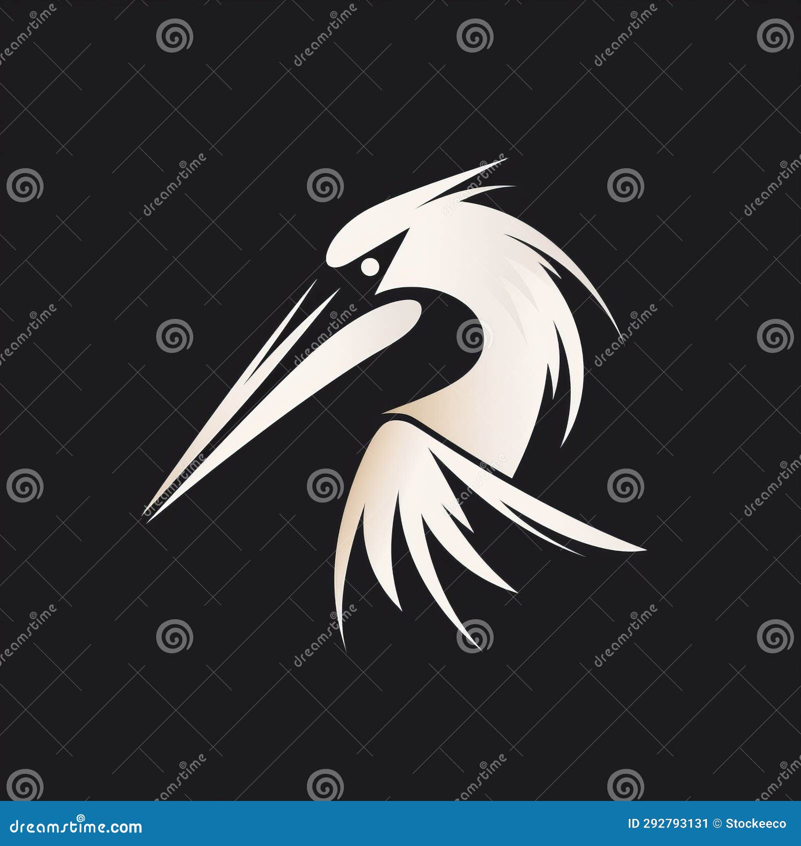 Aggressive Pelican Logo: Modern, Stylized, Black and White Vector ...