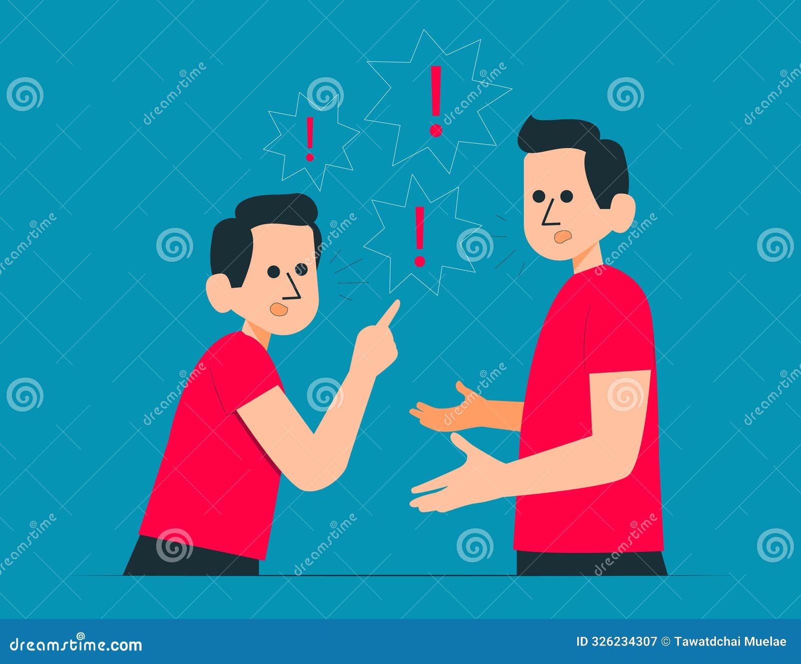 Aggressive People Yell At Each Other. Angry People Arguing Concept ...