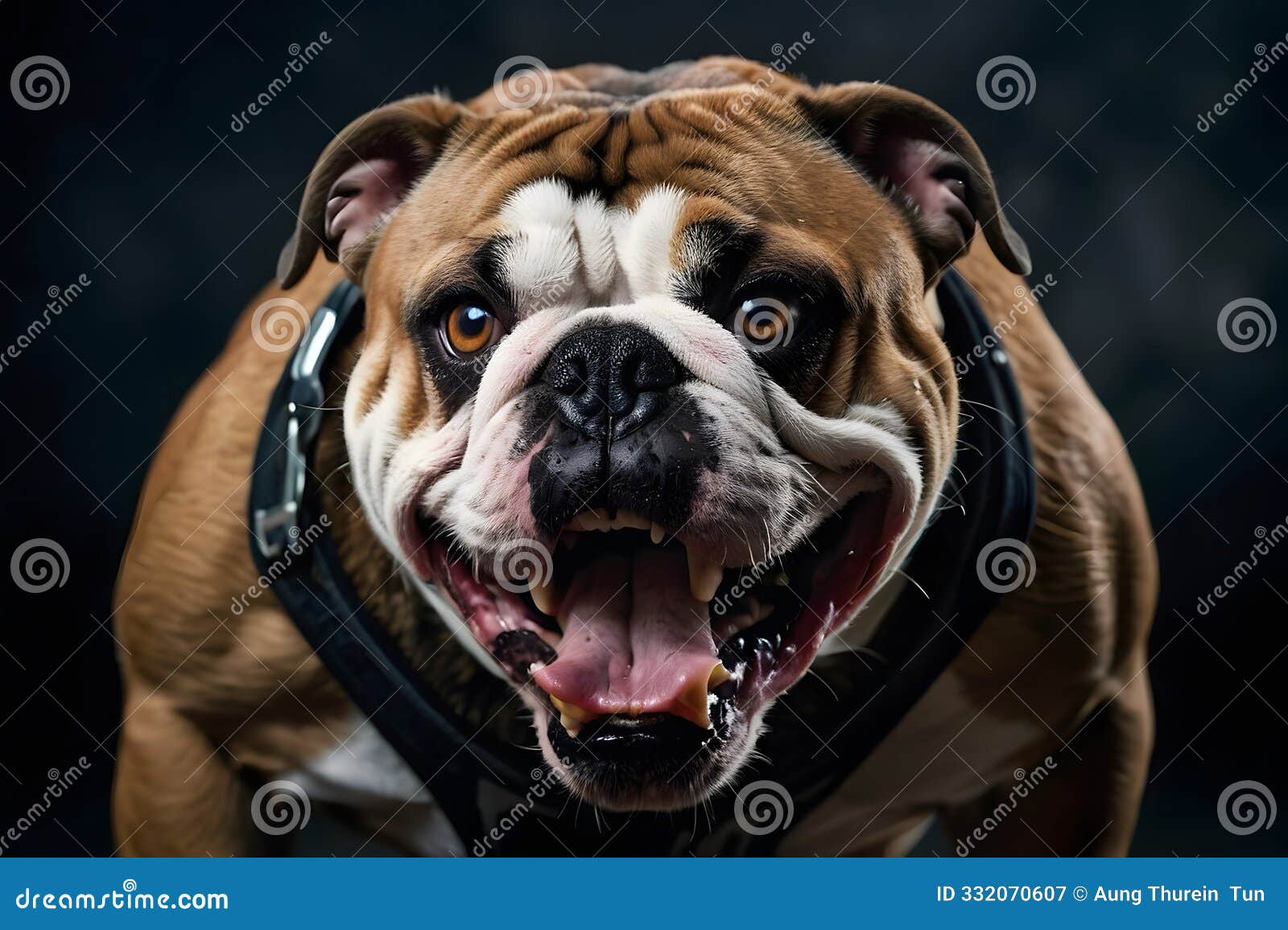 An Aggressive Pit Bull Barking Angrily with an Isolated Background ...
