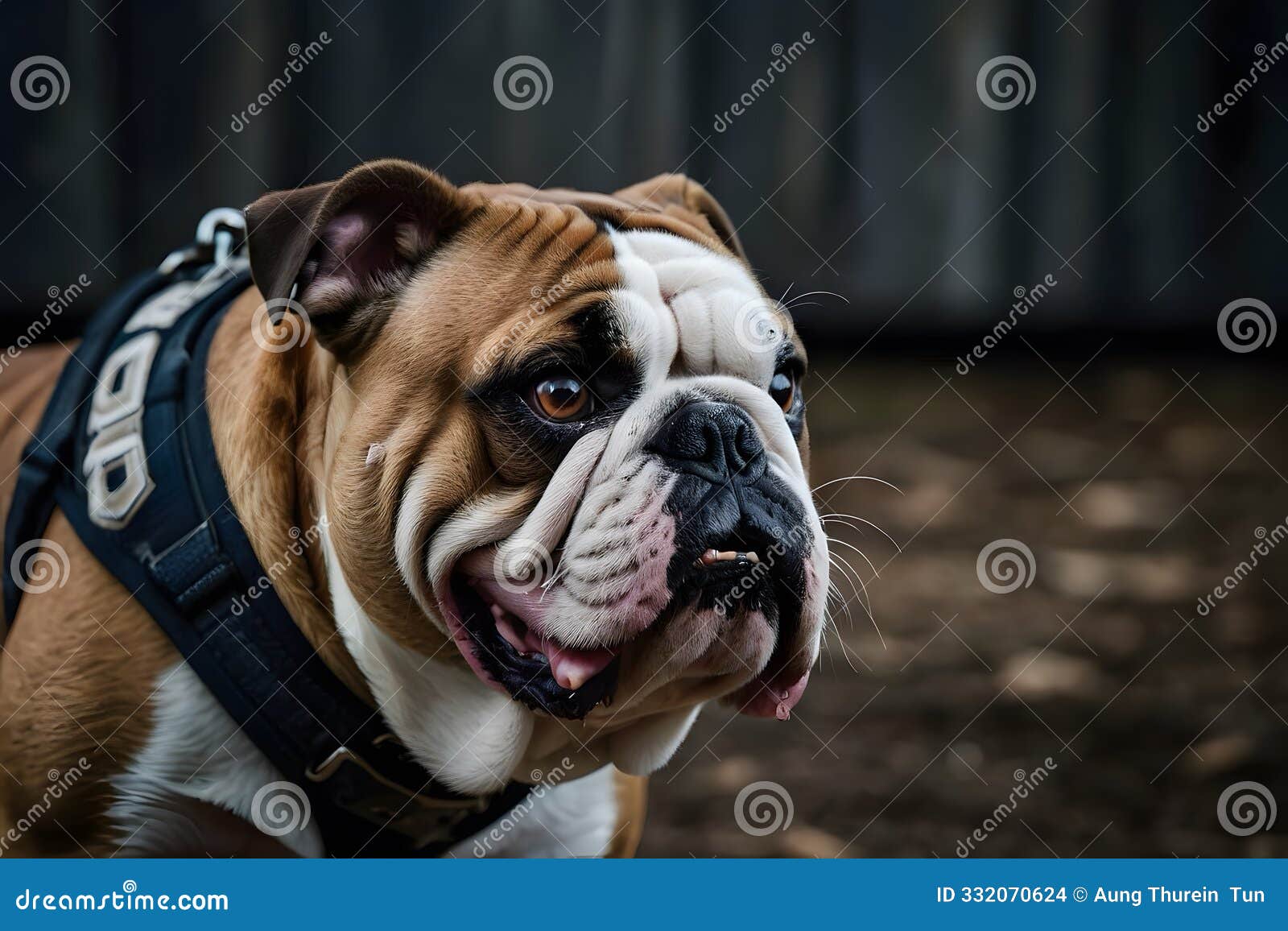 An Aggressive Pit Bull Barking Angrily with an Isolated Background ...