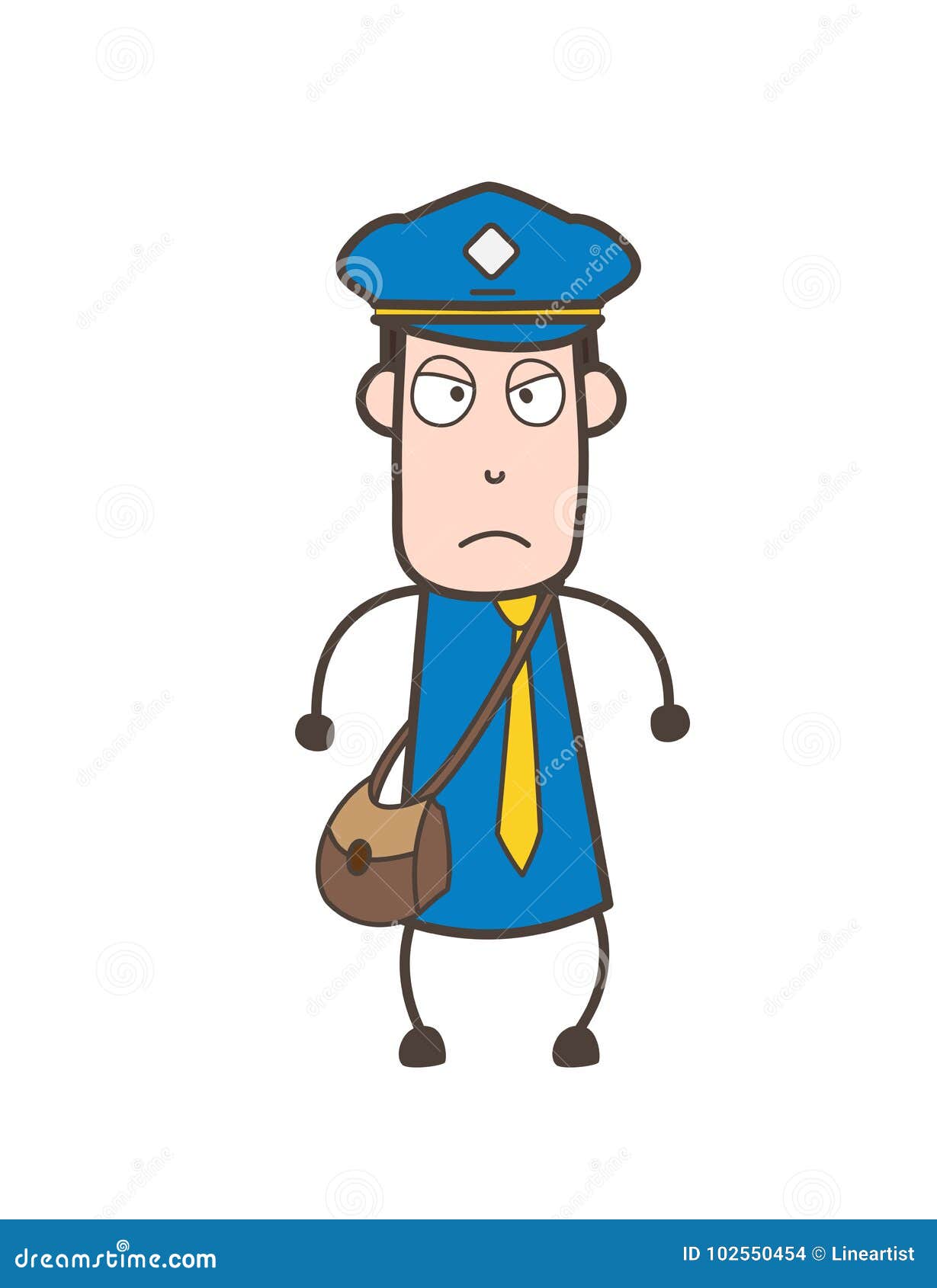 Aggressive Postman Character Vector Stock Illustration - Illustration ...