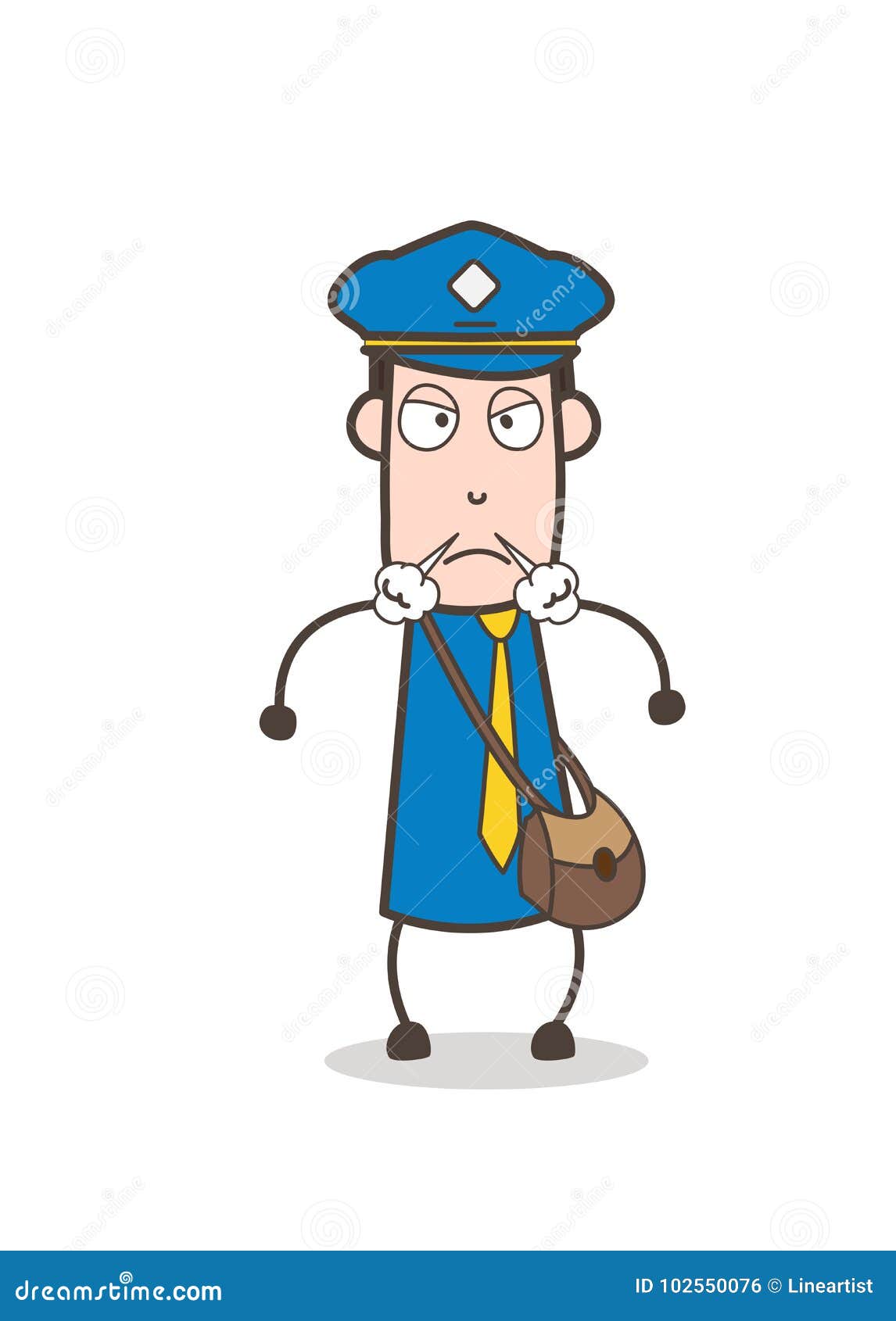 Aggressive Postman Face With Steam From Nose Vector Stock Photography ...