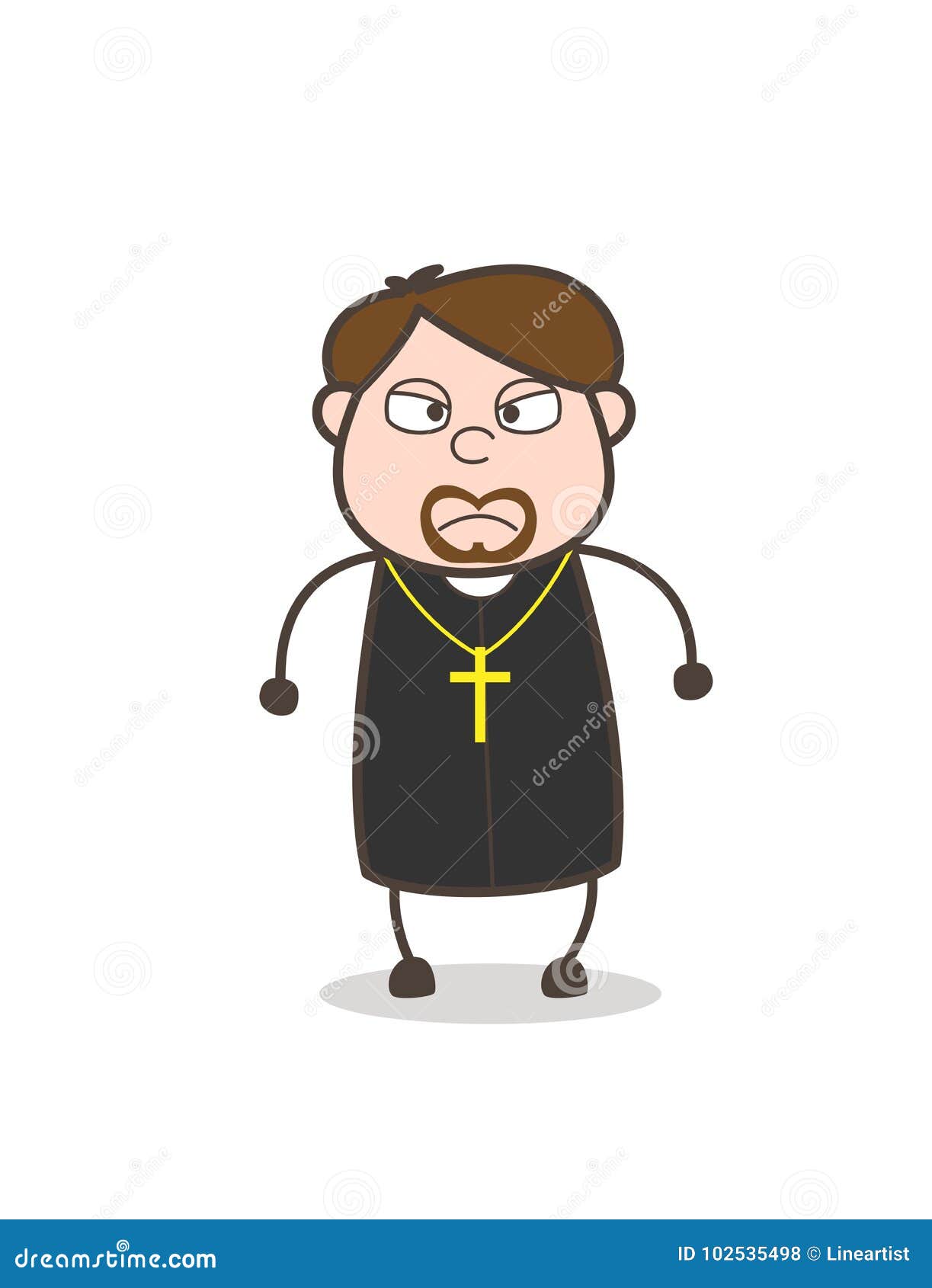 Aggressive Priest Face Vector Stock Illustration - Illustration of ...