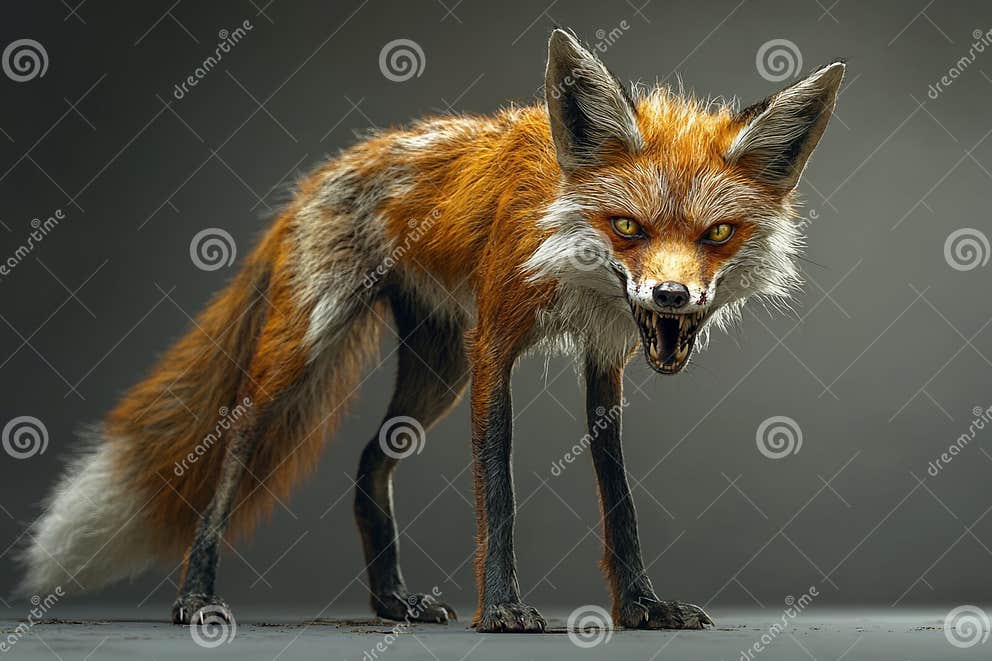 Aggressive Red Fox Showing Teeth and Growling Stock Image - Image of ...