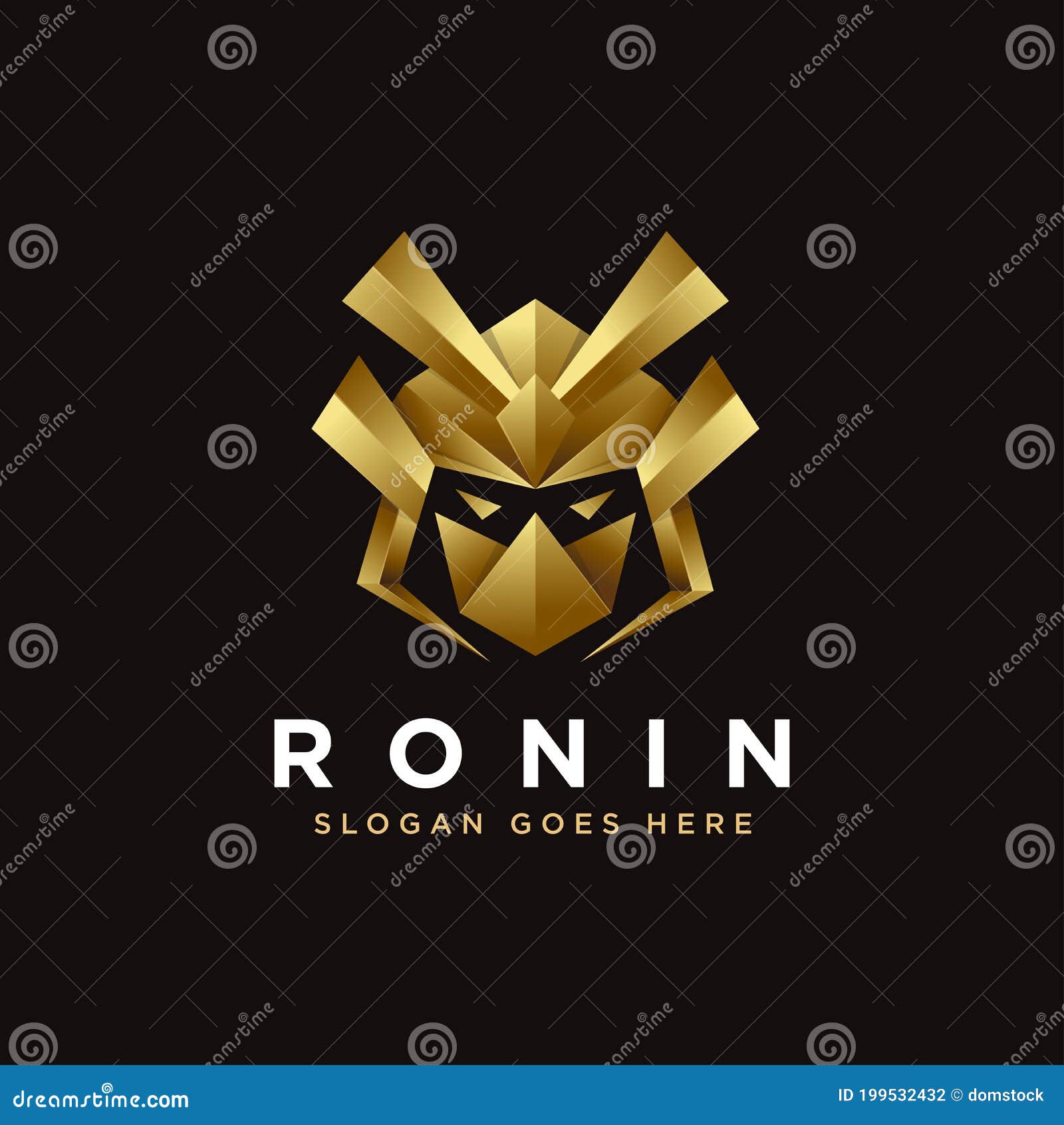 Samurai Ronin Ninja Head Vector Logo. Samurai Helmet Logo ...