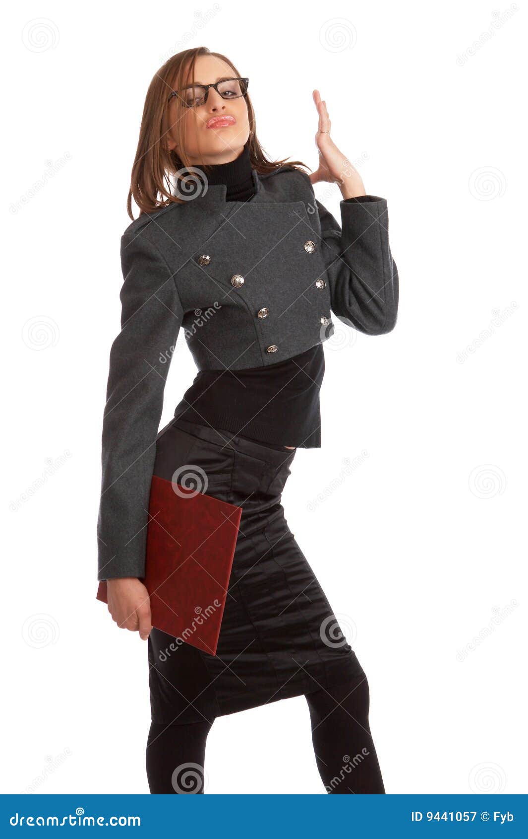 Aggressive model posing stock image. Image of girl, brunet - 9441057