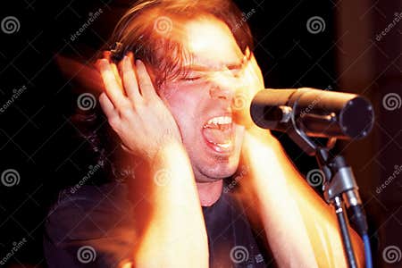 Aggressive Singer in Studio Stock Photo - Image of punk, entertainer ...