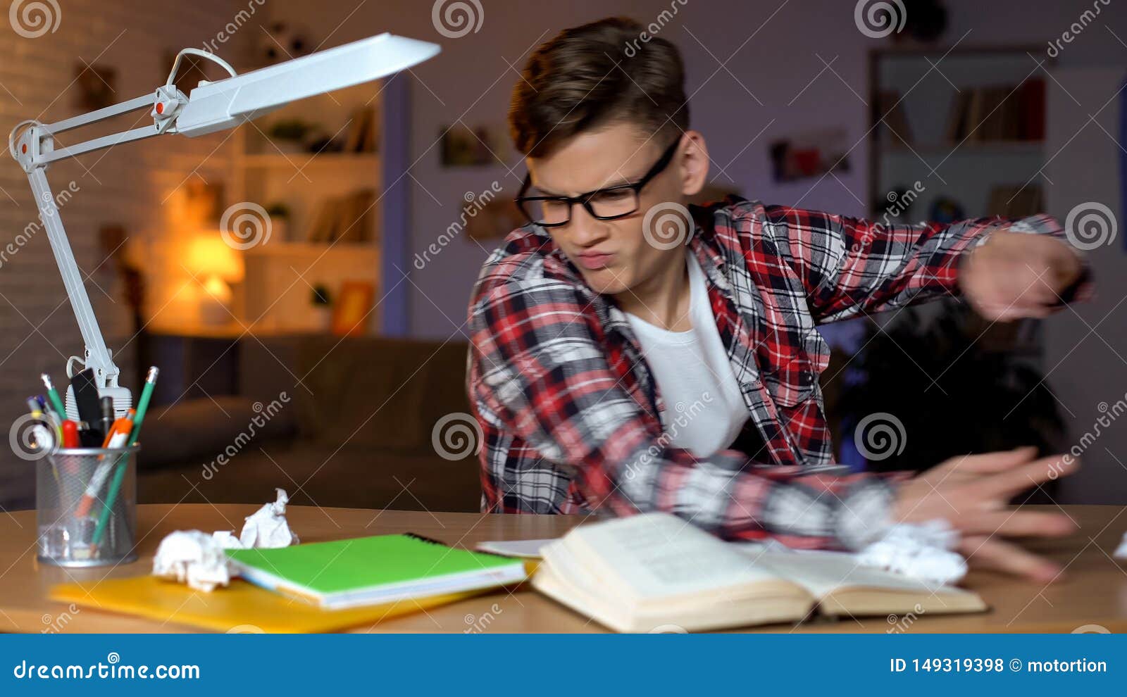 Aggressive Student Throwing Books of Table, Cannot Solve Assignment ...