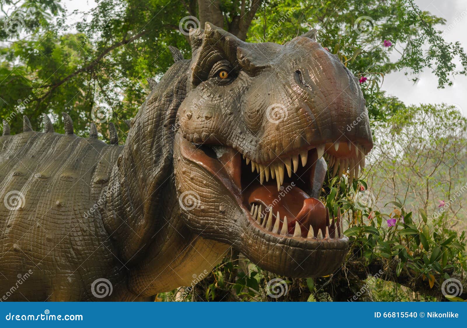 Aggressive T Rex. stock photo. Image of battle, action - 66815540
