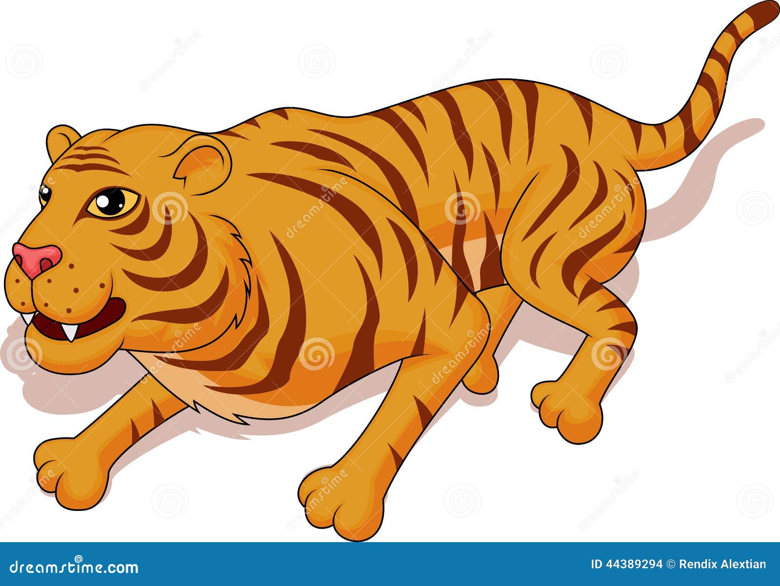 Aggressive tiger cartoon stock vector. Illustration of cute - 44389294