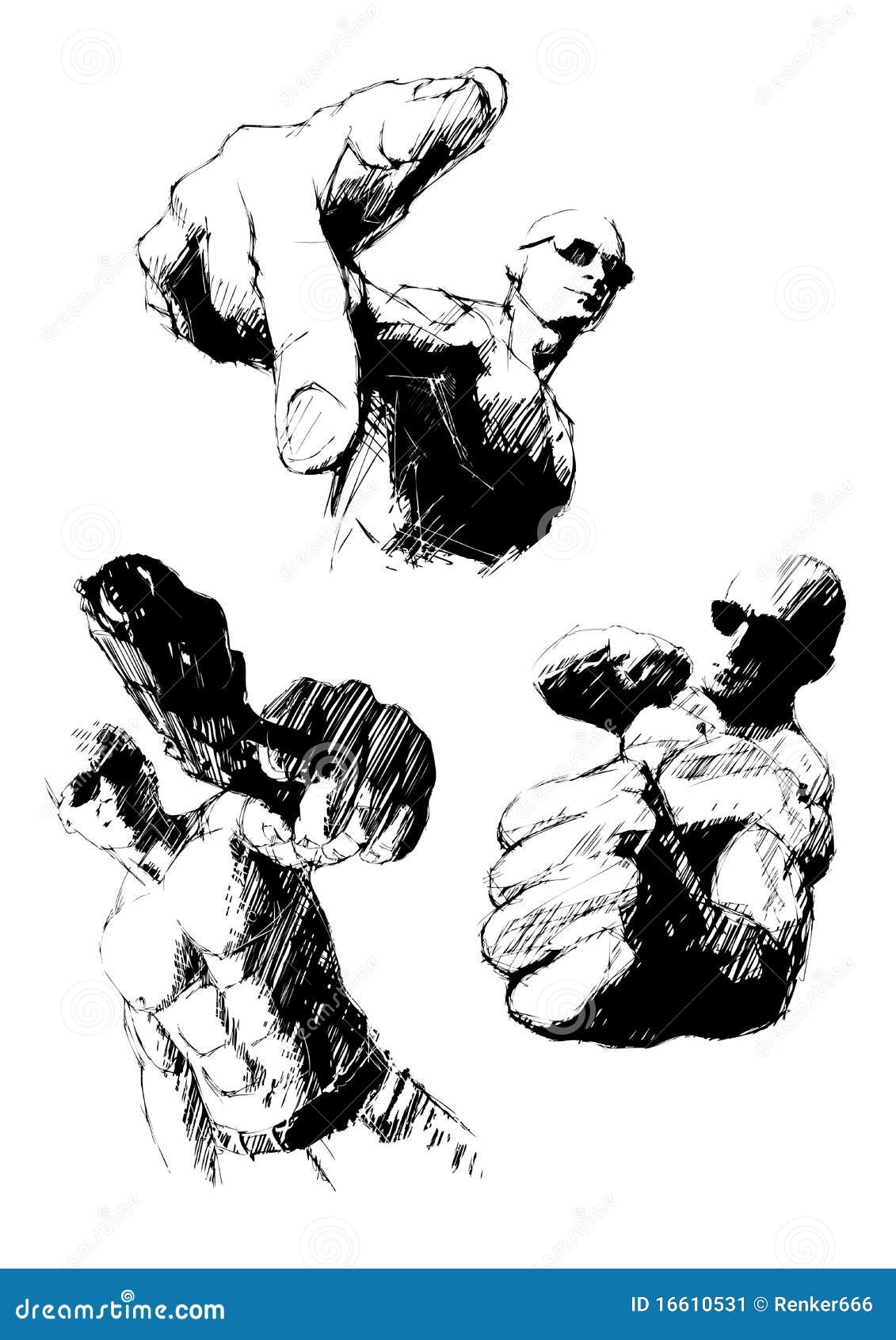 Aggressive trio stock vector. Illustration of fight, killer - 16610531