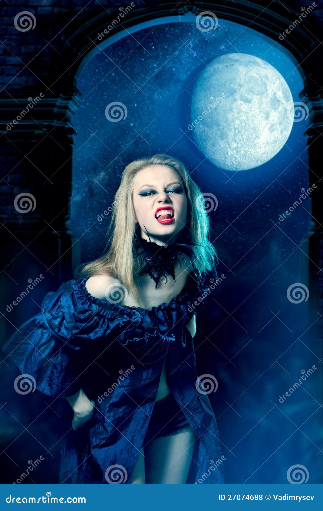 Aggressive vampire woman stock photo. Image of emotion - 27074688