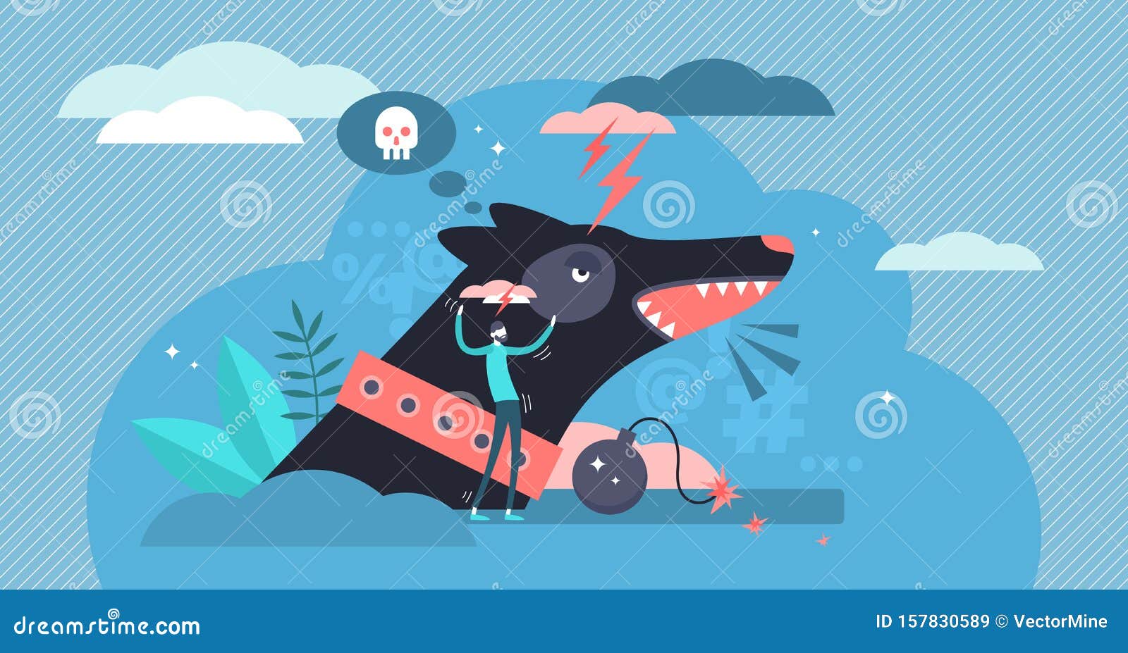 Aggressive Vector Illustration. Flat Tiny Angry Emotion Persons Concept ...