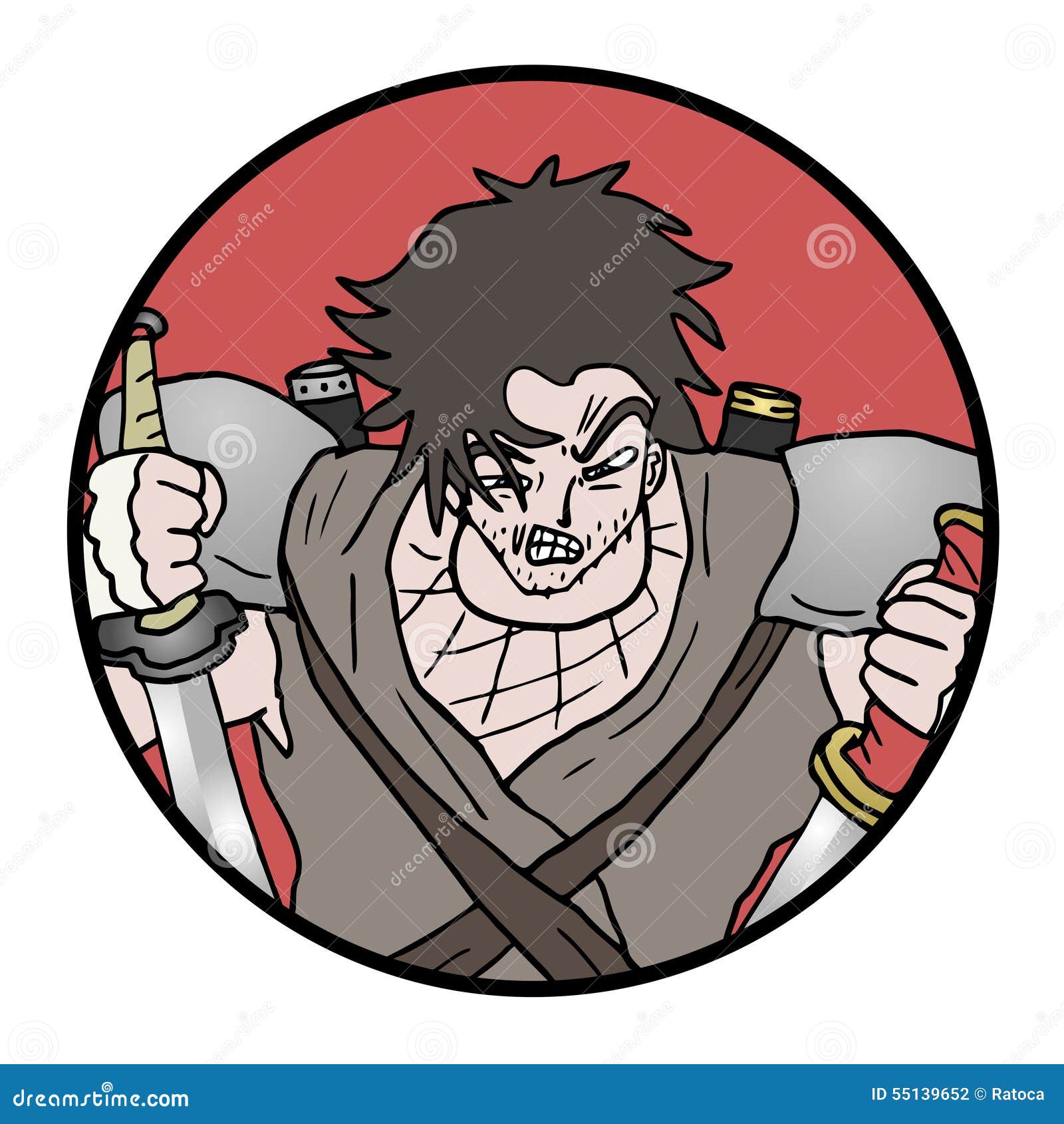 Aggressive warrior symbol stock vector. Illustration of violence - 55139652