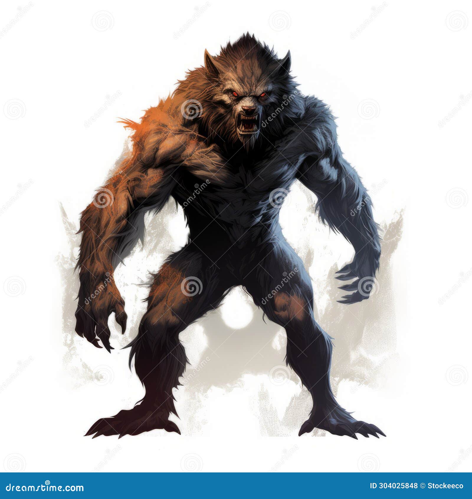 Werewolf Shadow Vector Illustration | CartoonDealer.com #64555810