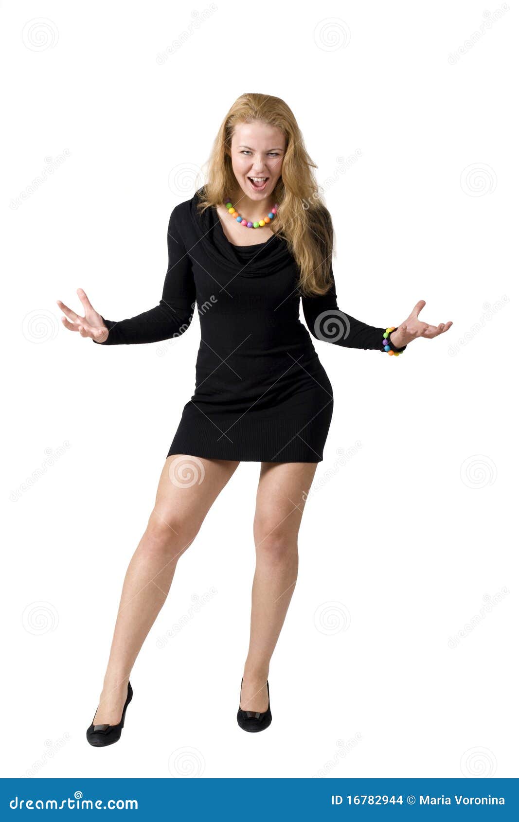 Aggressive woman stock photo. Image of dress, isolated - 16782944