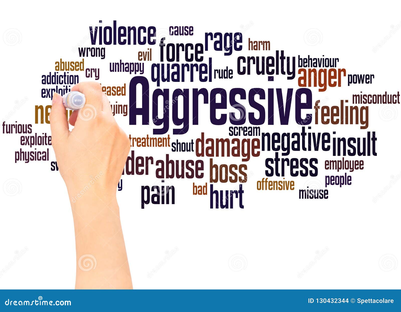 Aggressive Word Cloud Hand Writing Concept Stock Illustration ...