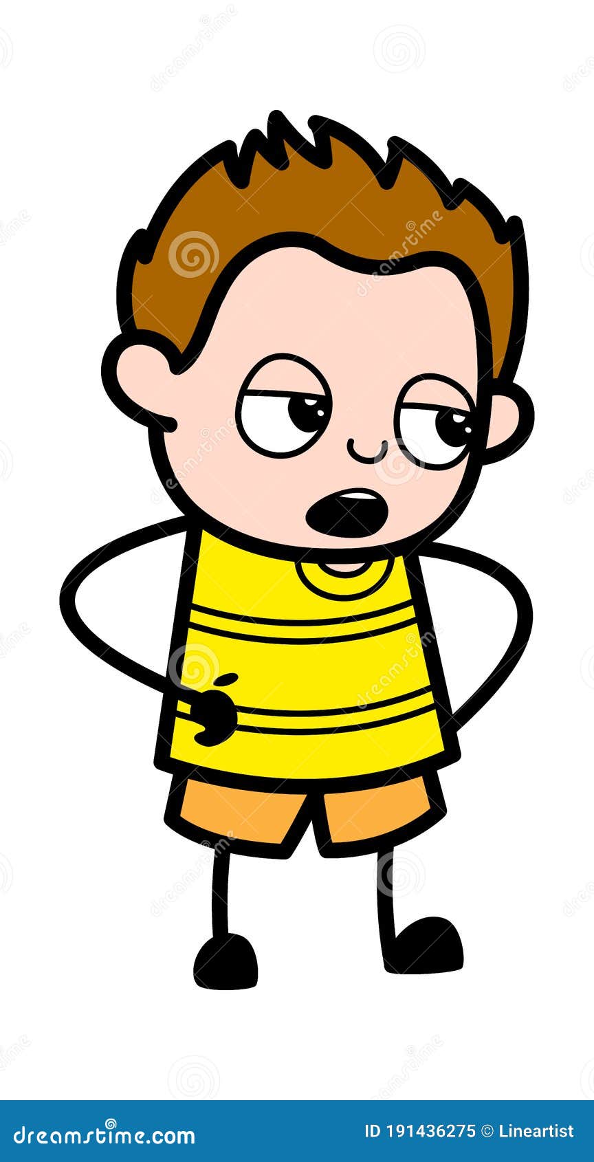 Aggressive Young Boy Cartoon Stock Illustration - Illustration of ...