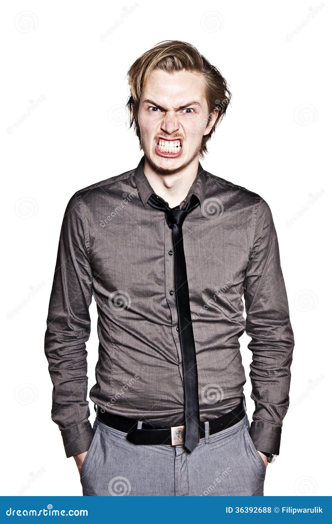 Aggressive Young Man stock photo. Image of making, real - 36392688