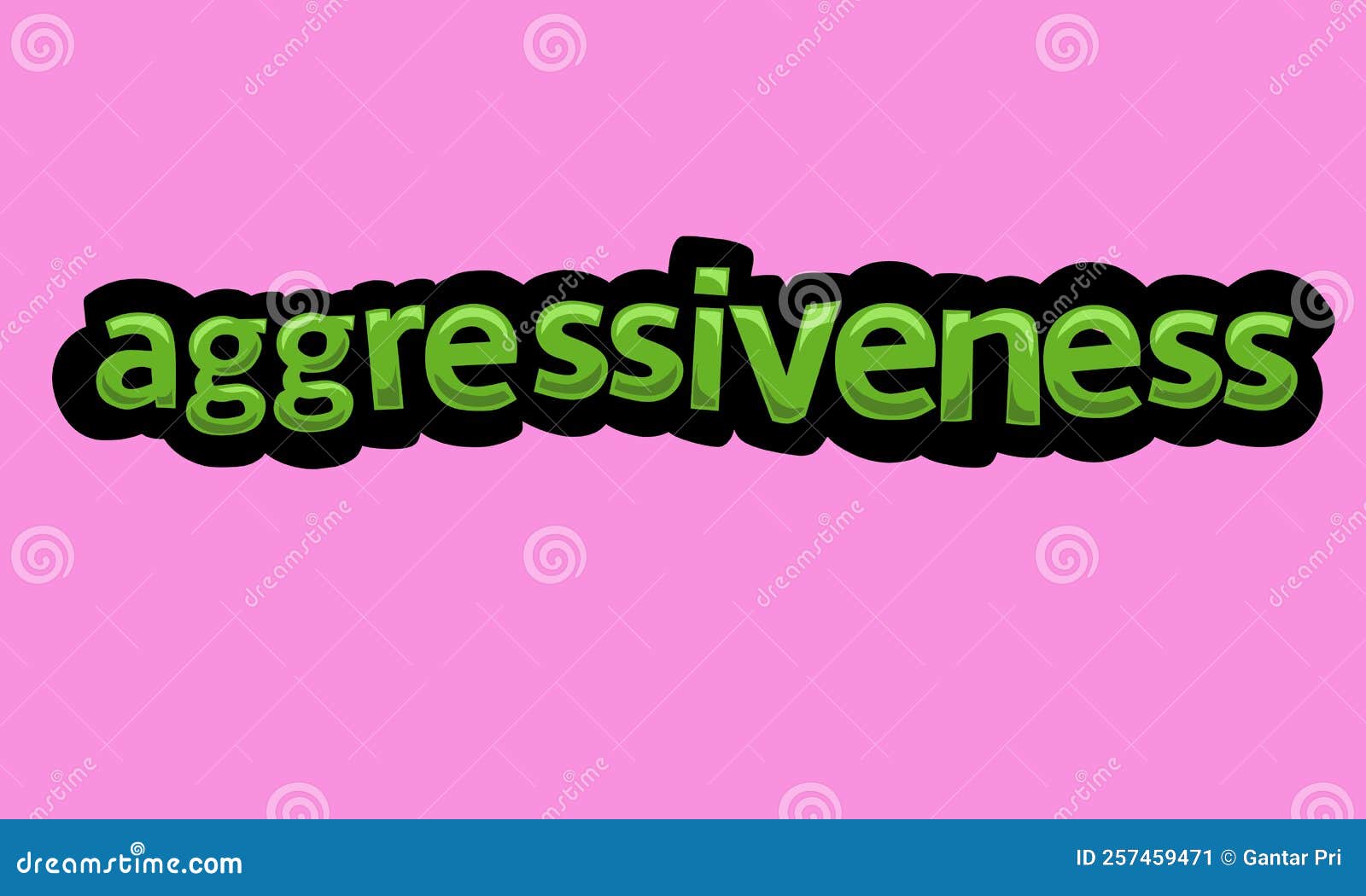 AGGRESSIVENESS Writing Vector Design On A Pink Background ...