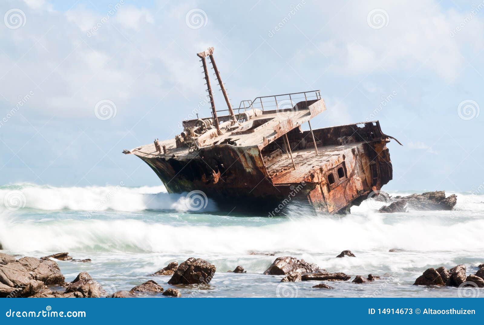 Aghullas Shipwreck Lying on the Rocks Stock Image - Image of death ...