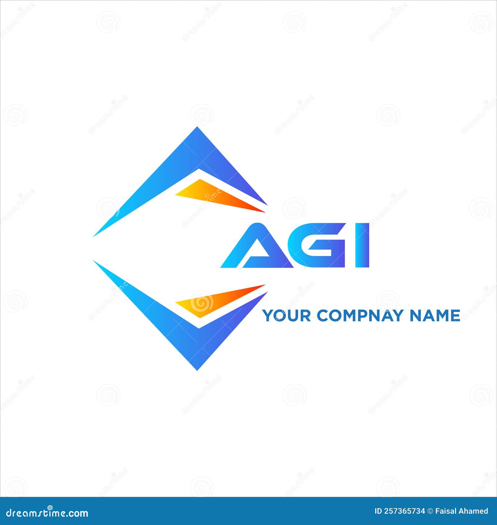 AGI Abstract Technology Logo Design on White Background. AGI Creative ...