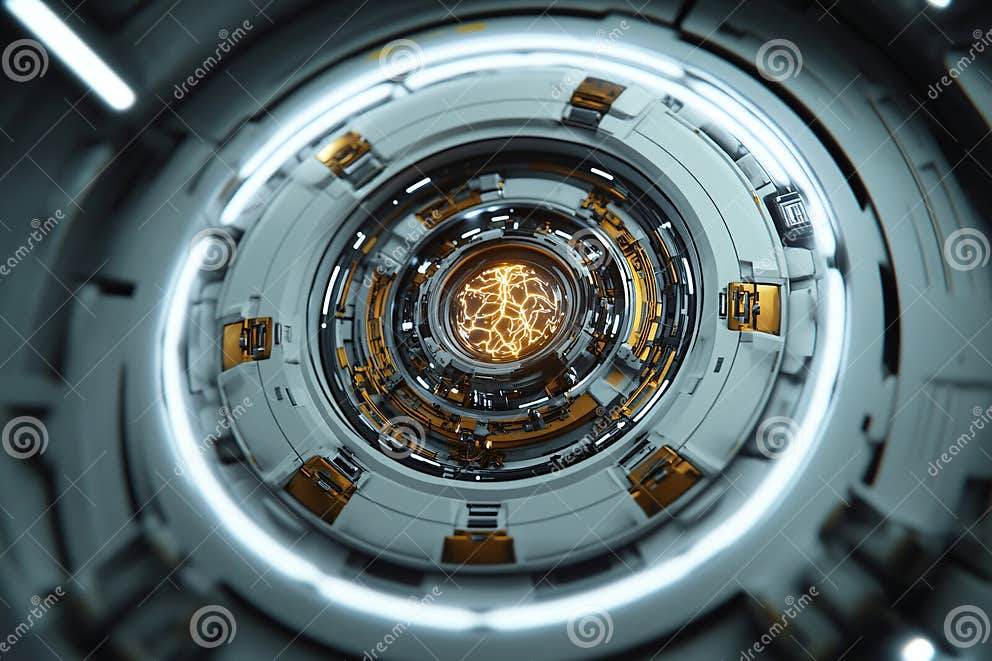 AGI Clock Structure in Abstract Void Stock Photo - Image of science, unique: 347635570