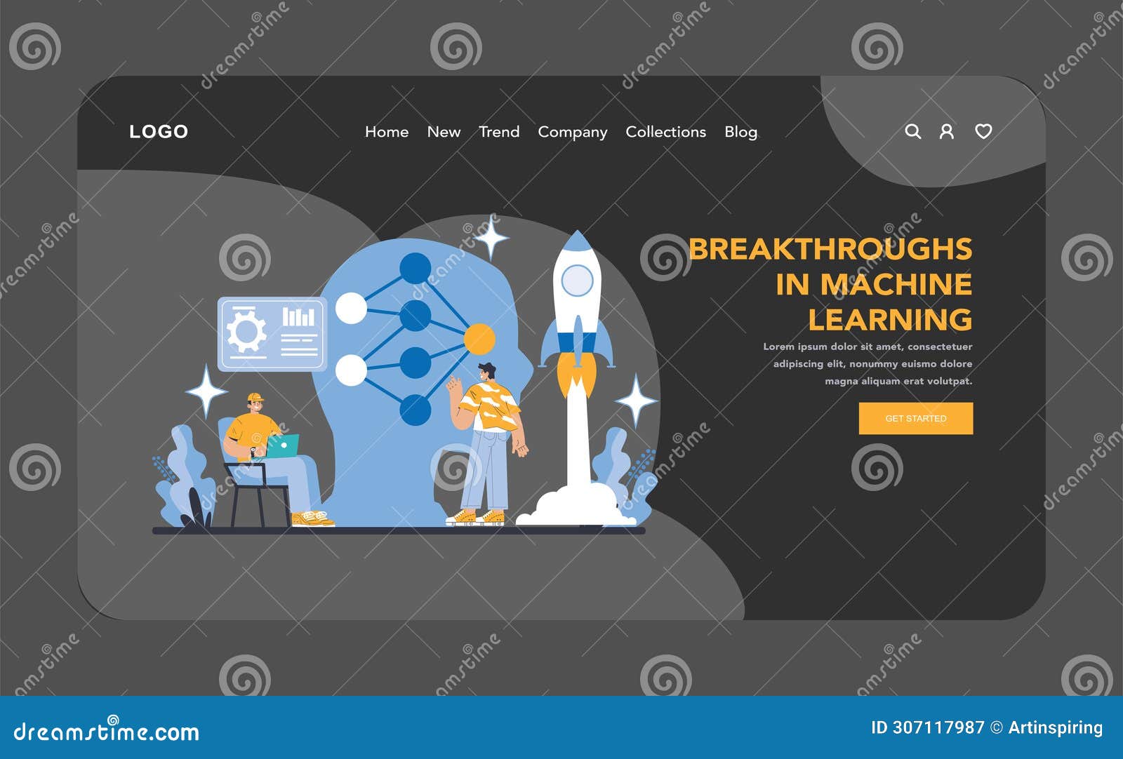 AGI Concept. Flat Vector Illustration. Stock Illustration ...