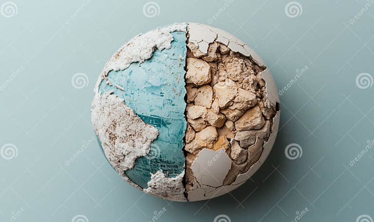 AGI Conceptual Split Globe Depiction Stock Image - Image of design ...