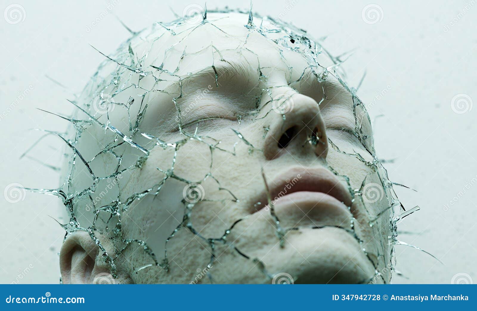 AGI Fragmented Glass Mosaic of Human Face Stock Photo - Image of ...