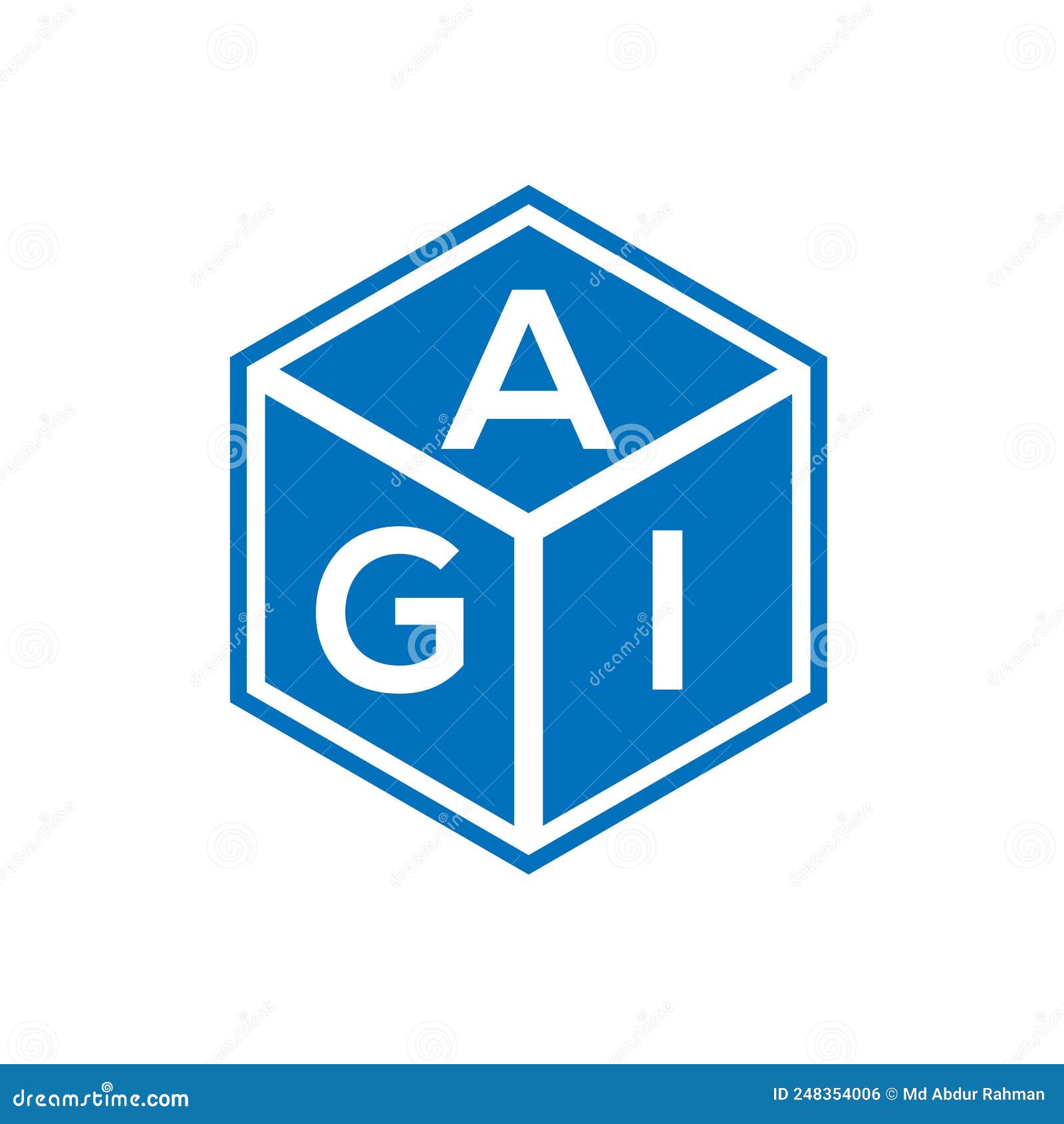 AGI Letter Logo Design on Black Background. AGI Creative Initials ...