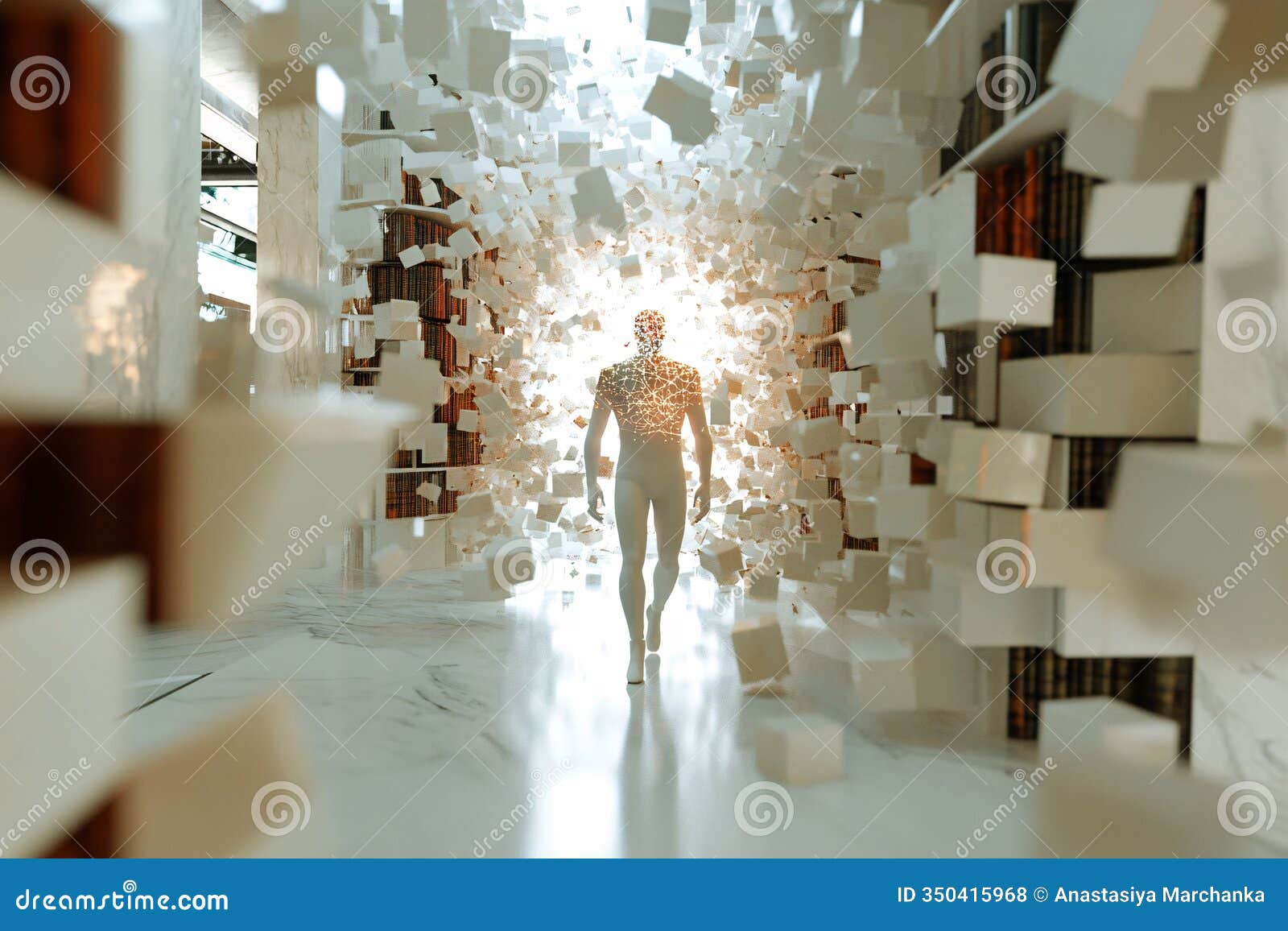 AGI Library of Knowledge and Neural Complexity Stock Illustration - Illustration of ethereal ...