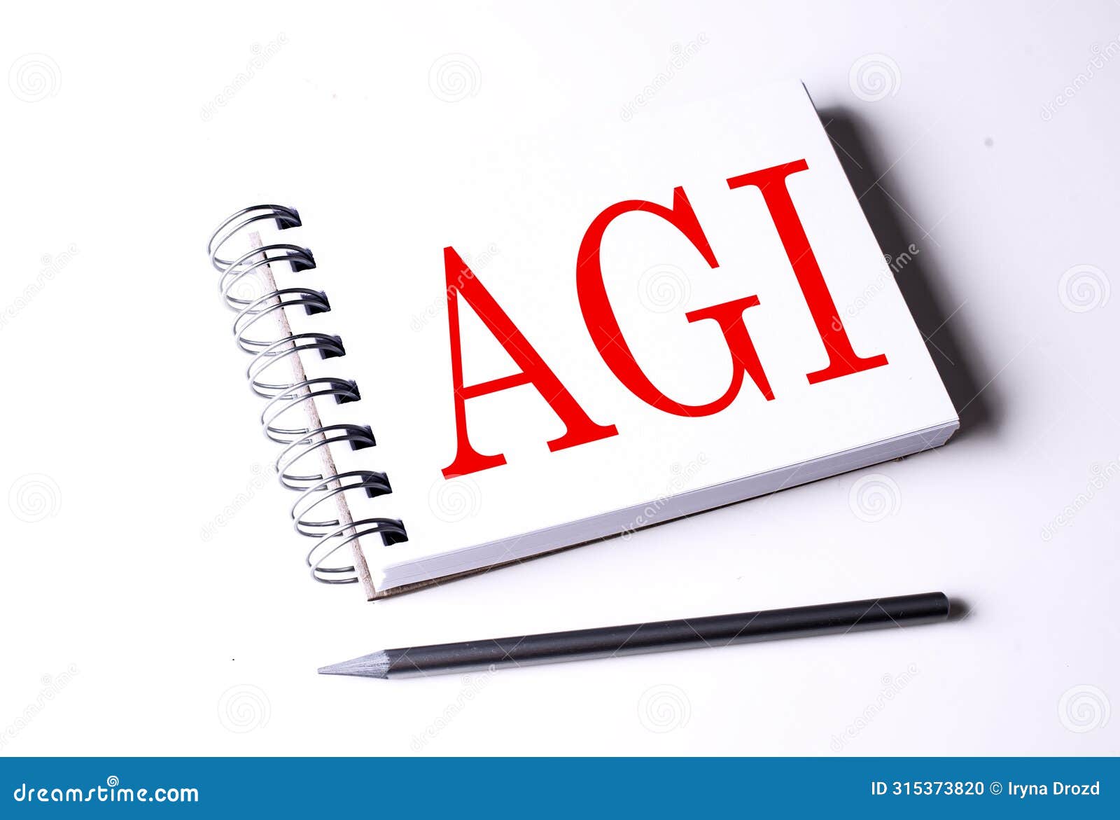 AGI Word on Notebook on White Background Stock Photo - Image of banking ...