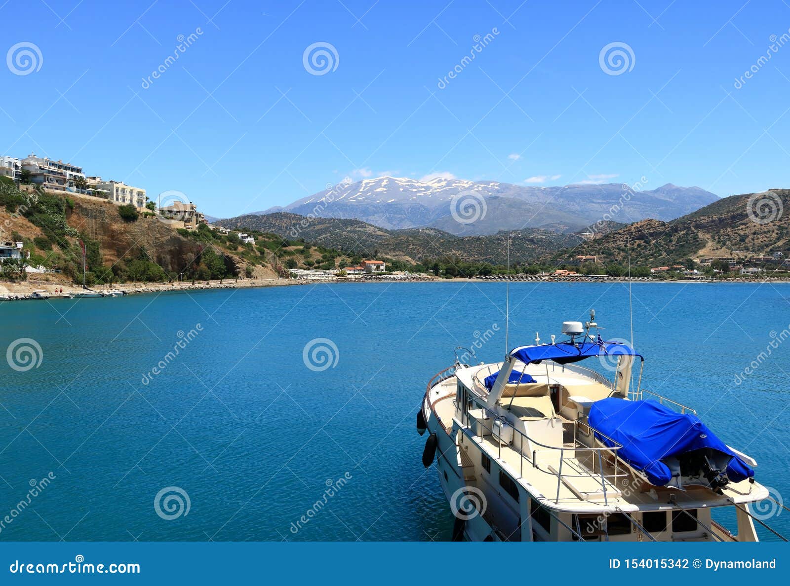 Agia Galini Beach in Crete Island, Greece Stock Photo - Image of clouds ...