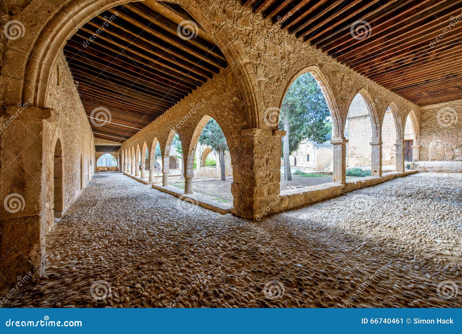 Agia Napa Monastery Courtyard Arches in Cyprus 6 Stock Image - Image of ...