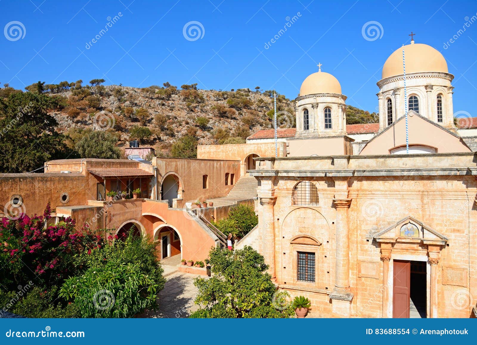 Agia Triada Monastery, Crete. Editorial Stock Image - Image of europe ...