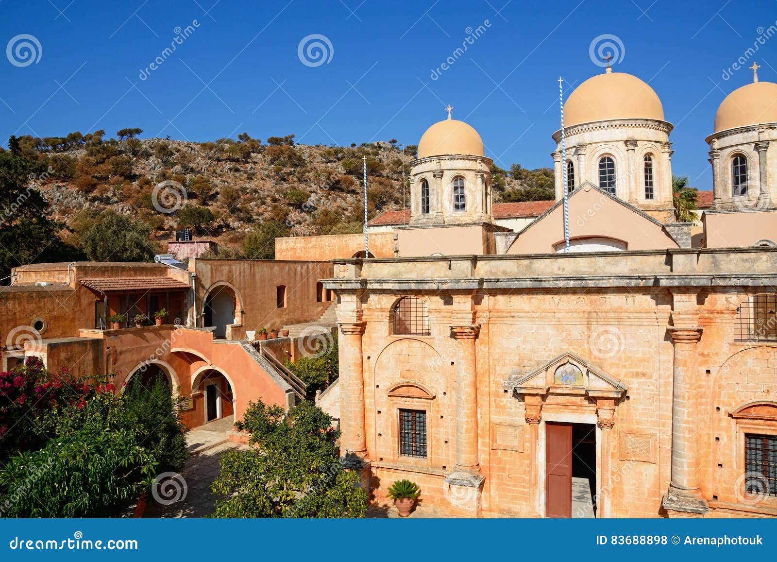 Agia Triada Monastery, Crete. Stock Photo - Image of greek, cretan ...