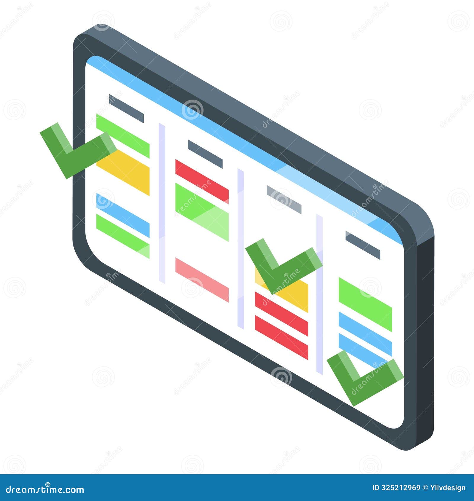Agile Board Showing Check Marked Tasks on Tablet Screen Stock Vector ...