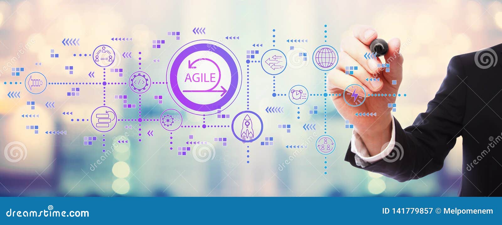 Agile Concept with Businessman Stock Image - Image of agileness ...